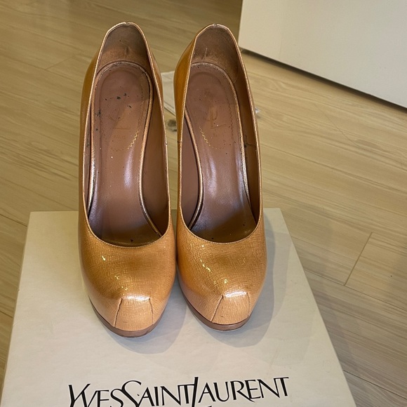 Yves Saint Laurent | Shoes | Yess Saint Laurent Platform Heels In Nude ...